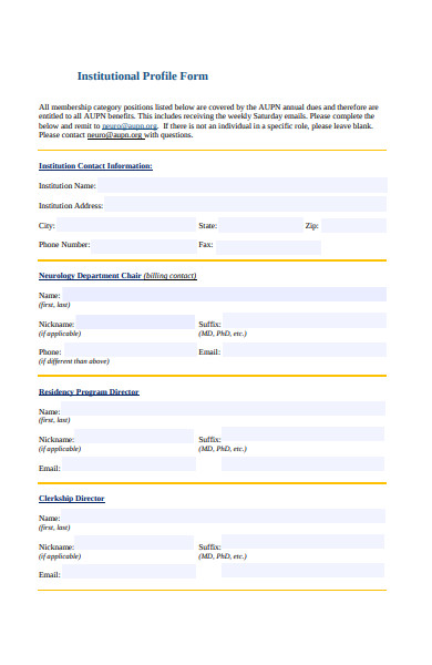 FREE 55+ Profile Form Samples, PDF, MS Word, Google Docs, Excel