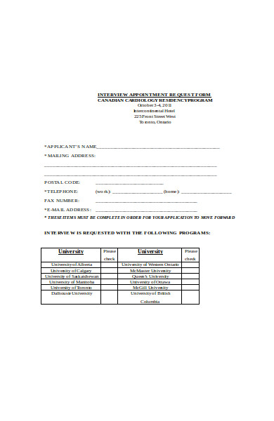 FREE 29+ Interview Request Forms in PDF | Ms Word