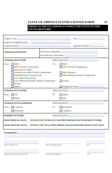 FREE 51+ Change of Status Forms in PDF | MS Word