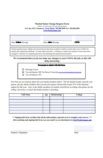 FREE 51+ Change of Status Forms in PDF | MS Word