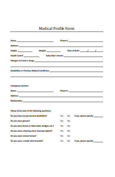 FREE 55+ Profile Form Samples, PDF, MS Word, Google Docs, Excel