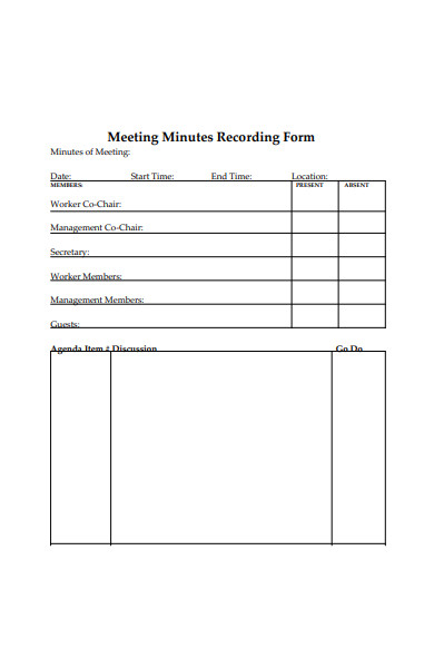 FREE 43+ Meeting Forms in PDF | Ms Word | Excel