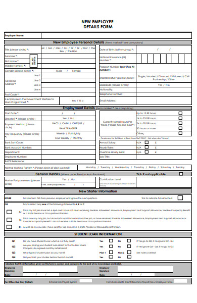 FREE 49+ Employee Forms in PDF | Ms Word | Excel