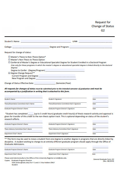 FREE 51+ Change of Status Forms in PDF | MS Word