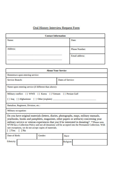 FREE 29+ Interview Request Forms in PDF | Ms Word