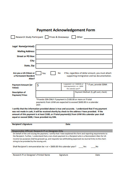 FREE 51+ Acknowledgment Forms in PDF | MS Word