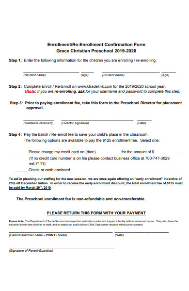 FREE 30+ Enrollment Confirmation Forms Download – How to Create Guide, Tips