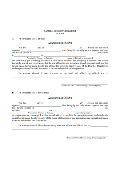 FREE 51+ Acknowledgment Forms in PDF | MS Word