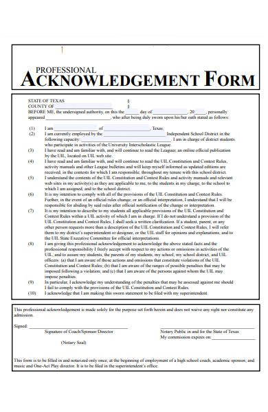 FREE 51+ Acknowledgment Forms in PDF | MS Word