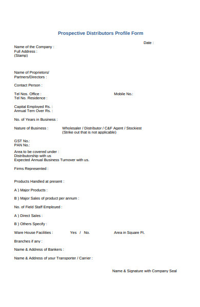 FREE 55+ Profile Form Samples, PDF, MS Word, Google Docs, Excel