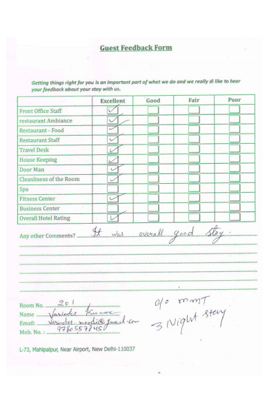 FREE 13+ Restaurant Feedback Forms in PDF