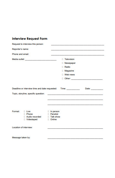 FREE 29+ Interview Request Forms in PDF | Ms Word