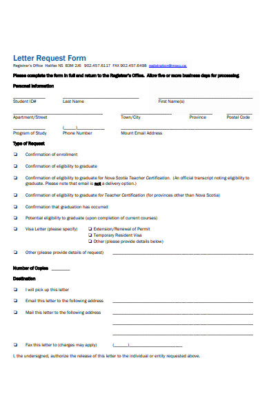 FREE 49+ Letter Request Forms in PDF | Ms Word