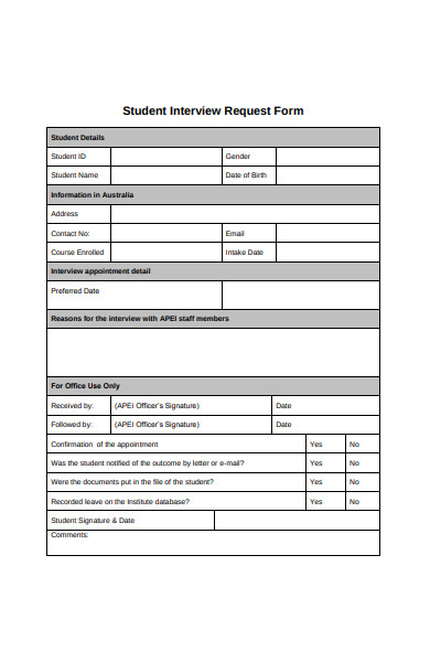FREE 29+ Interview Request Forms in PDF | Ms Word