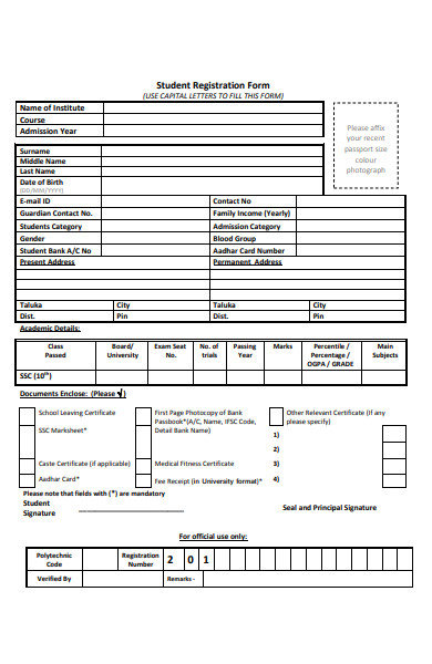 FREE 51+ Student Forms in PDF | Ms Word | Excel
