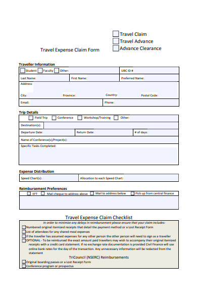 FREE 39+ Travel Claim Forms in PDF | Ms Word | Excel
