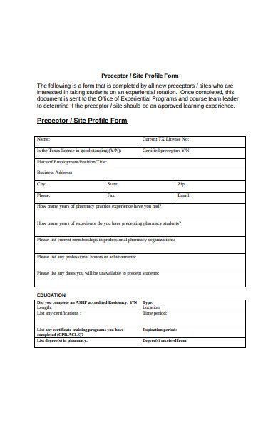 FREE 55+ Profile Form Samples, PDF, MS Word, Google Docs, Excel