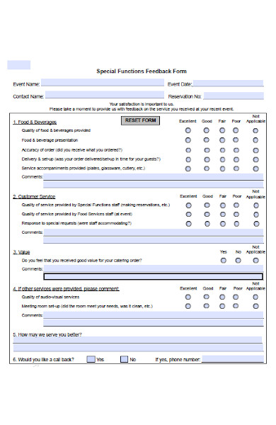 FREE 13+ Restaurant Feedback Forms in PDF