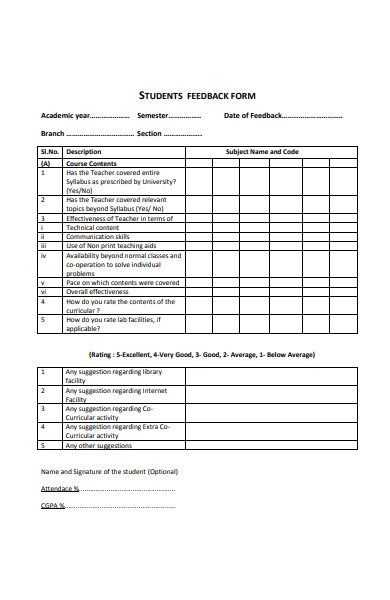 FREE 51+ Student Forms in PDF | Ms Word | Excel