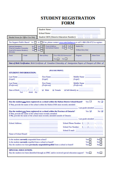 FREE 51+ Student Forms in PDF | Ms Word | Excel
