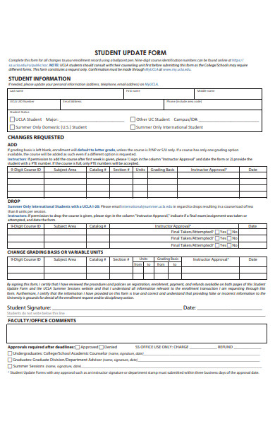 FREE 51+ Student Forms in PDF | Ms Word | Excel