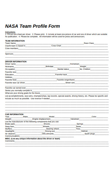 FREE 55+ Profile Form Samples, PDF, MS Word, Google Docs, Excel