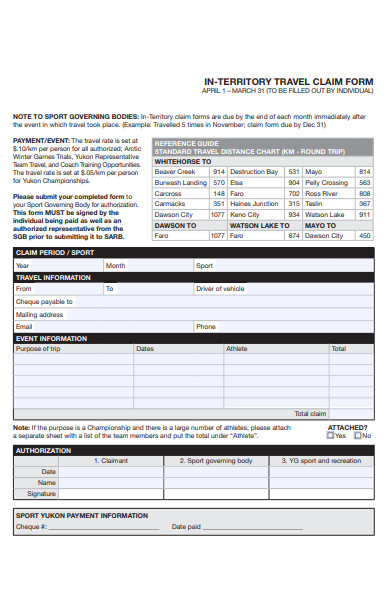 FREE 39+ Travel Claim Forms in PDF | Ms Word | Excel