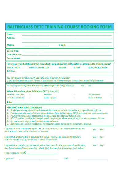 FREE 49+ Booking Form Samples, PDF, MS Word, Google Docs, Excel