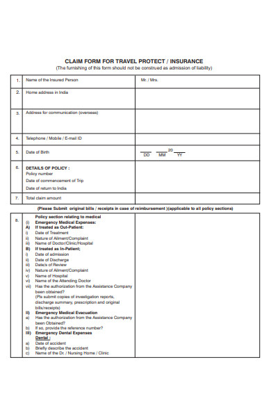 FREE 39+ Travel Claim Forms in PDF | Ms Word | Excel