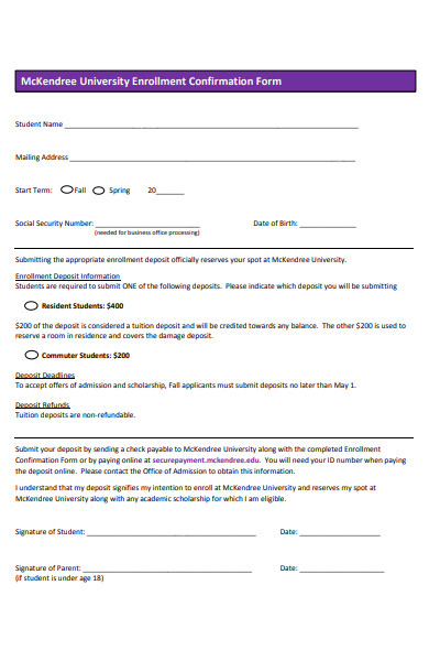 FREE 30+ Enrollment Confirmation Forms Download – How to Create Guide, Tips
