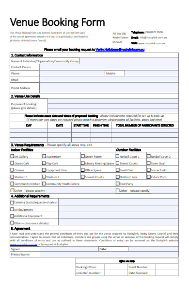 FREE 49+ Booking Forms in PDF | Ms Word | Excel