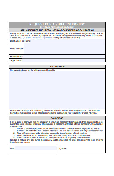 FREE 29+ Interview Request Forms in PDF | Ms Word