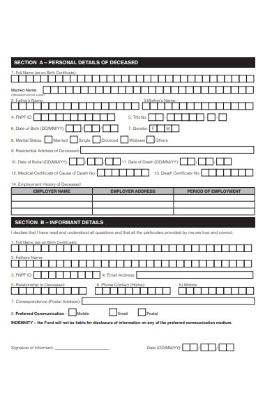 FREE 54+ Death Form Samples, PDF, MS Word, Google Docs