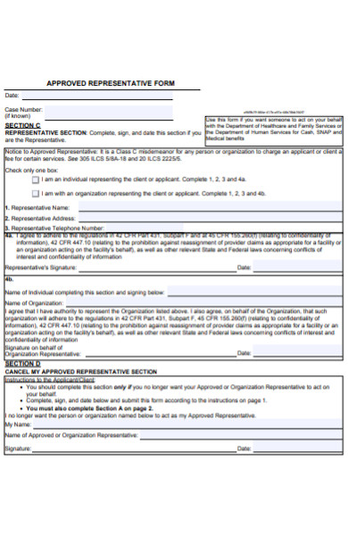 FREE 44+ Representative Forms in PDF | MS Word