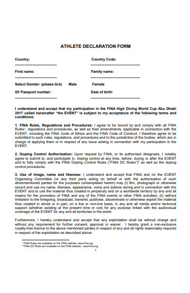 FREE 51+ Athlete Forms in PDF | MS Word