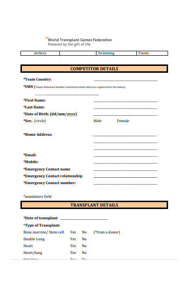 FREE 51+ Athlete Forms in PDF | MS Word