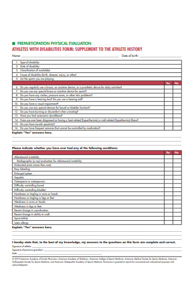 FREE 51+ Athlete Forms in PDF | MS Word