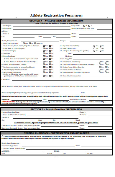 FREE 51+ Athlete Forms in PDF | MS Word