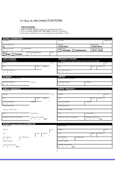 FREE 51+ Athlete Forms in PDF | MS Word