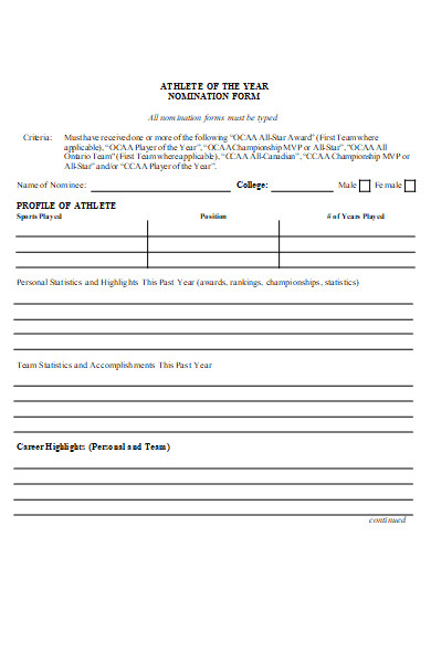 FREE 51+ Athlete Forms in PDF | MS Word