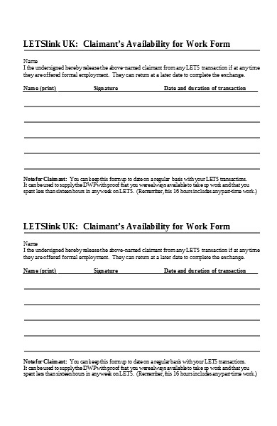 FREE 50+ Work Forms in PDF | MS Word