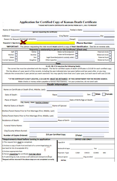 FREE 54+ Death Form Samples, PDF, MS Word, Google Docs