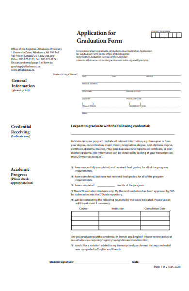 FREE 53+ Graduate Forms in PDF | MS Word | Excel