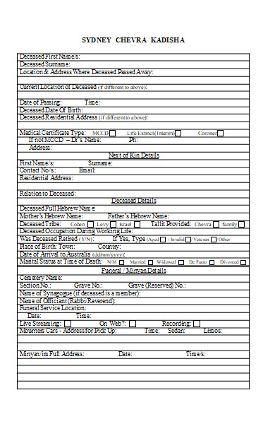 FREE 51+ Funeral Forms in PDF | MS Word
