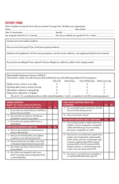 FREE 49+ History Forms in PDF | Ms Word | Excel