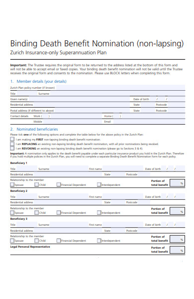 Binding Death Benefit Nomination Form Smsf Template - Design Talk