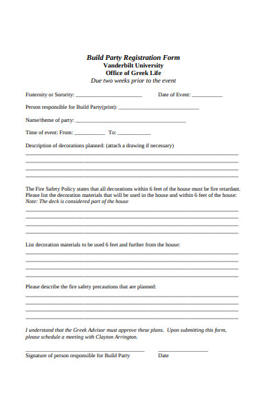 FREE 49+ Party Forms in PDF | MS Word | Excel