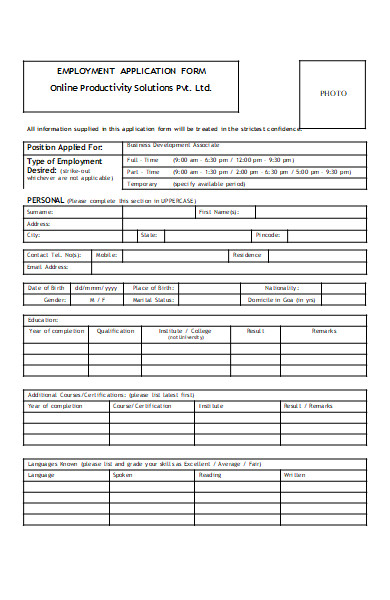 FREE 50+ Job Forms Download – How to Create Guide, Tips