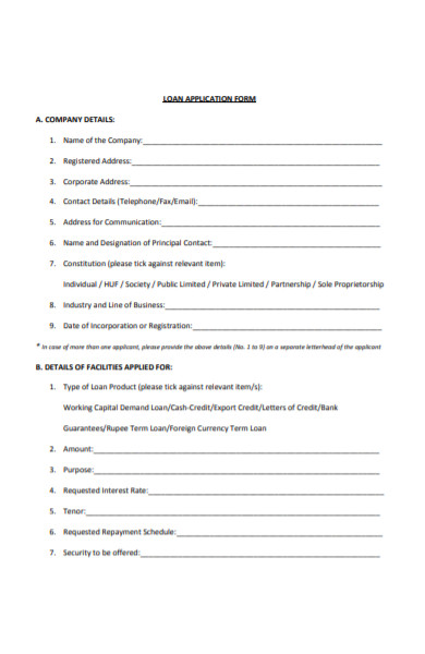 FREE 55+ Loan Forms in PDF | MS Word | Excel