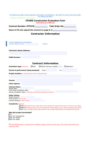 FREE 50+ Construction Forms in PDF | MS Word